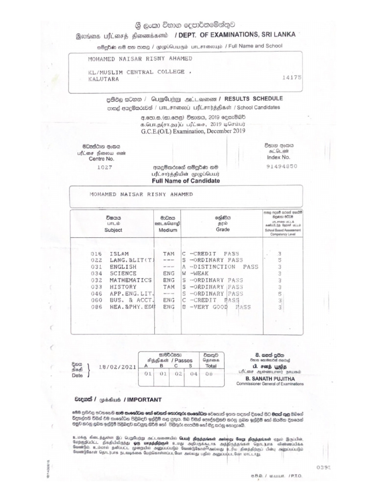 Result Sheet | PDF