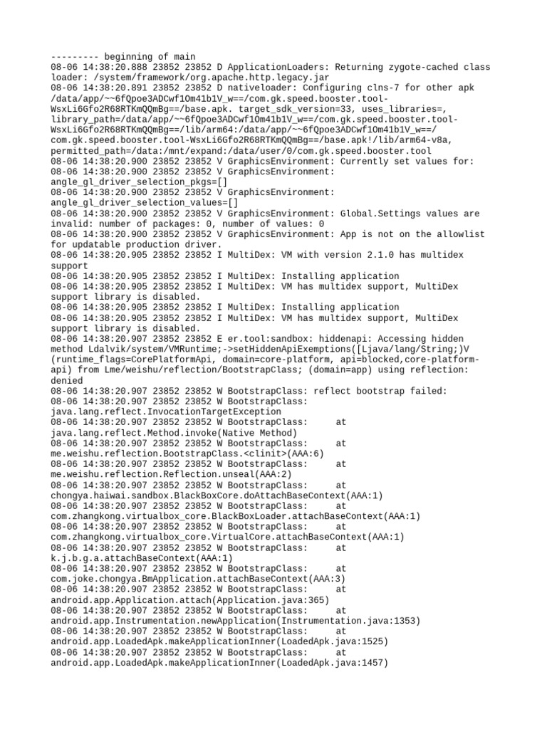 Android Application Load Log Analysis | PDF | Java (Programming Language) | Text File