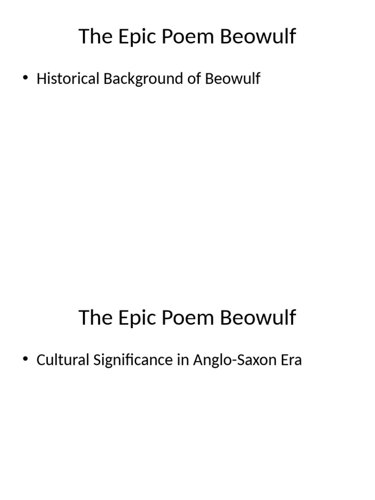 Beowulf AngloSaxon Poetry | PDF