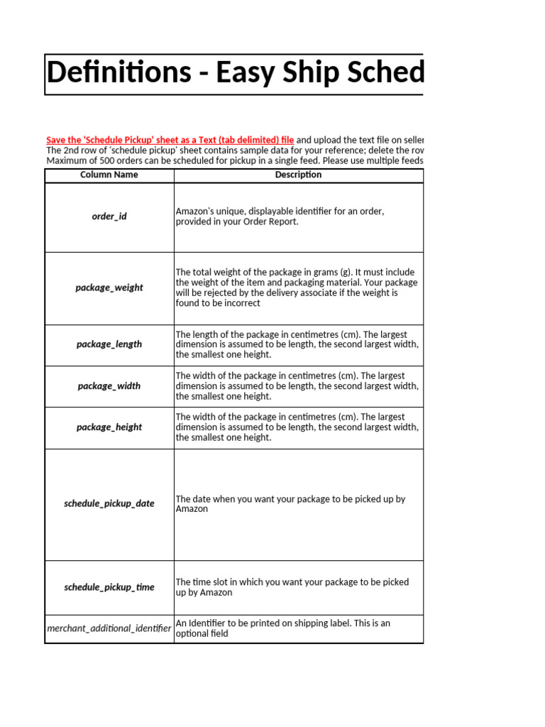 Pickup Sheet Template for Scheduling | PDF | Length | Computing