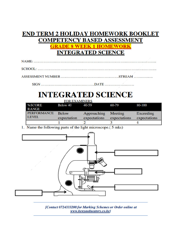 Grade 8 Integrated Science Holiday Assignment23456 | PDF