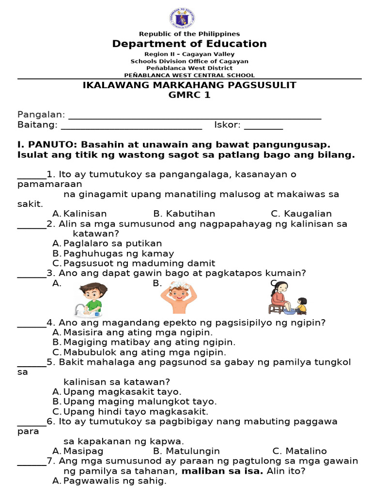 GR 1 - Q2-GMRC Per - Test | PDF