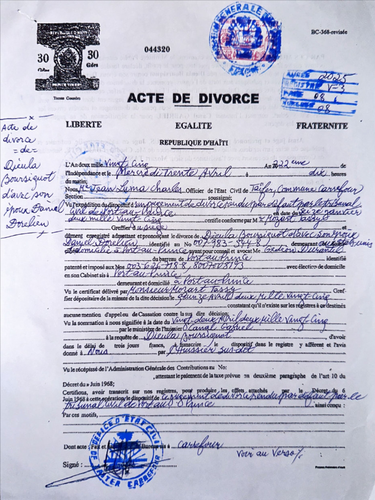 Acte Divorce 1 | PDF