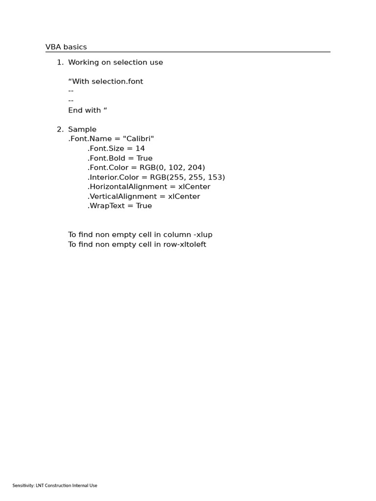 VBA Basics | PDF