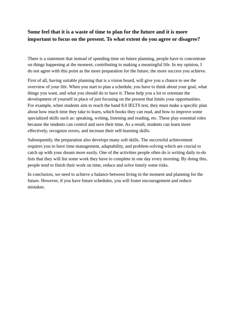 Importance of Future Planning | PDF