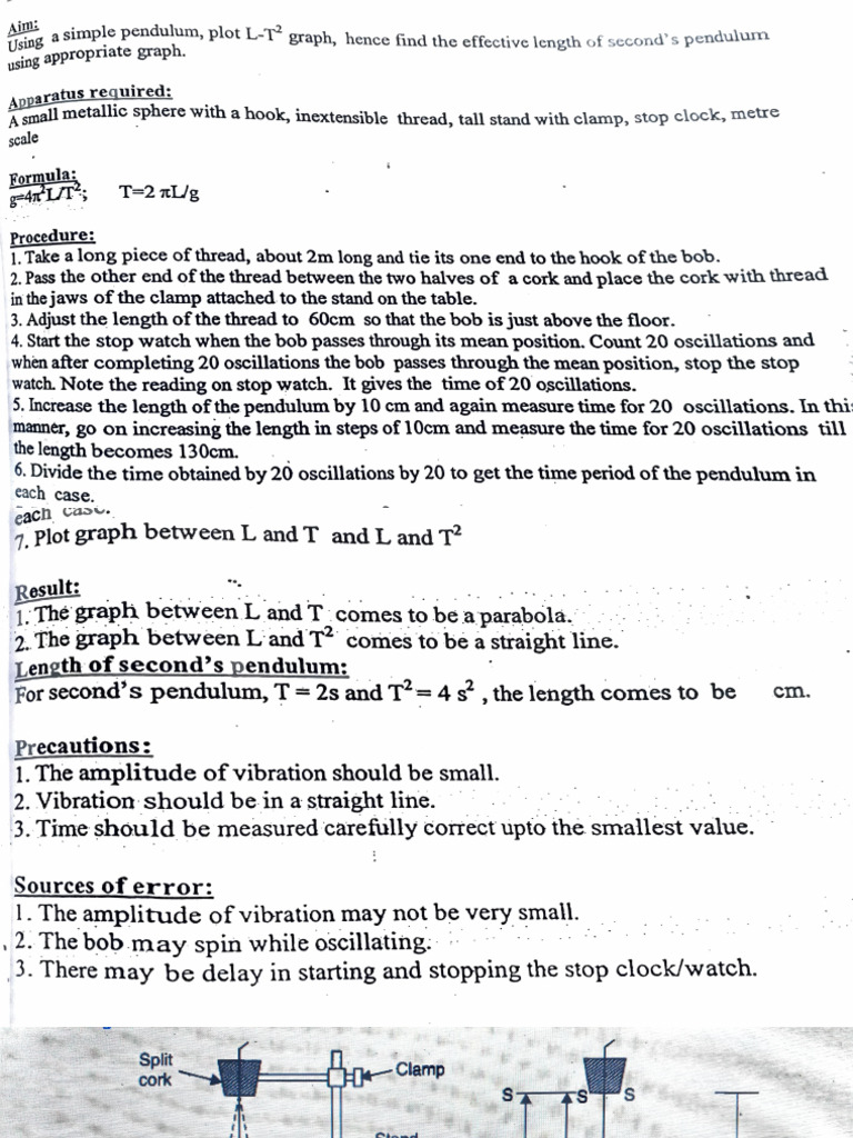 11th Phys Observ 4-Simple Pendulum | PDF | Horology | Mechanics