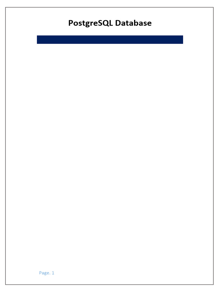 PostgreSQL Database Guide: Basics & Commands | PDF | Postgre Sql | Sql