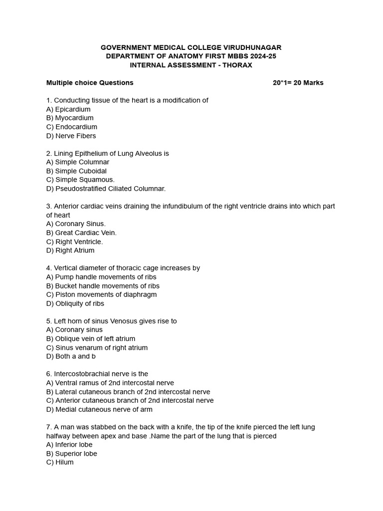 MCQ Anatomy | PDF