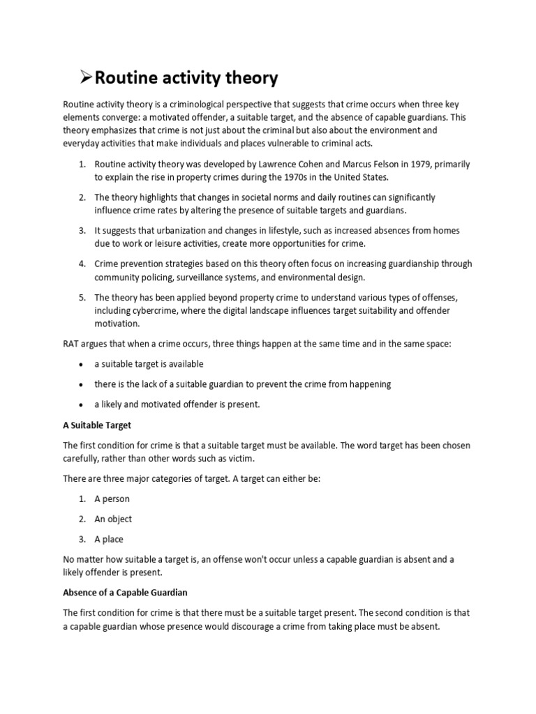 Understanding Routine Activity Theory | PDF | Crime Prevention | Crime ...