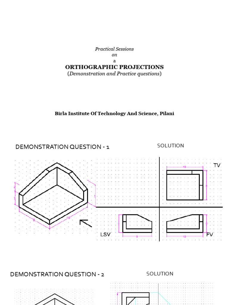 Orthographic Projections Practice Guide | PDF