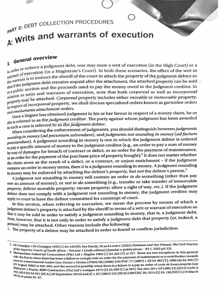 Writs and Warrants of Execution | PDF