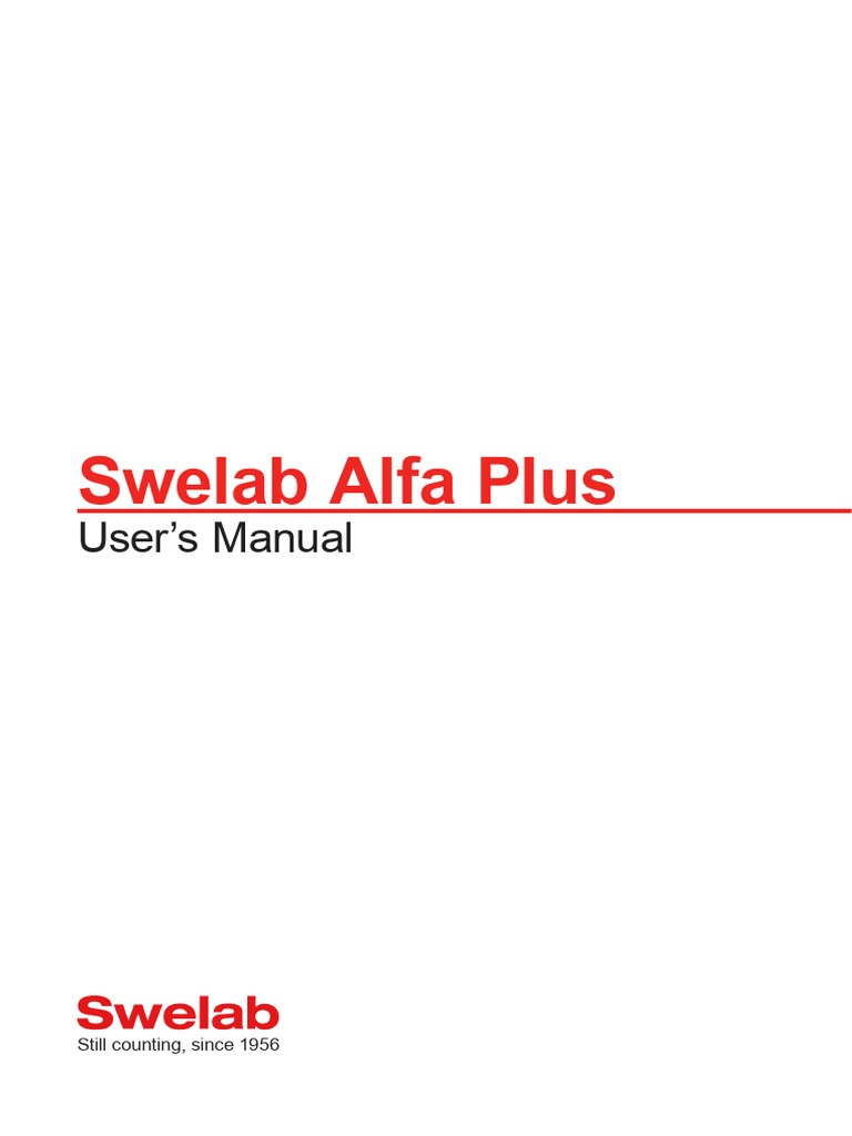 Swelab Alfa Plus User Manual Overview | PDF | Usb | Barcode