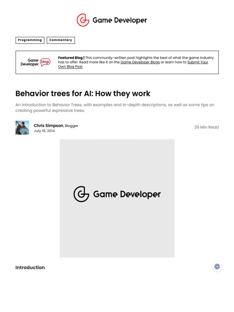 Behavior Trees For AI - How They Work | PDF | Parameter (Computer Programming) | Artificial ...