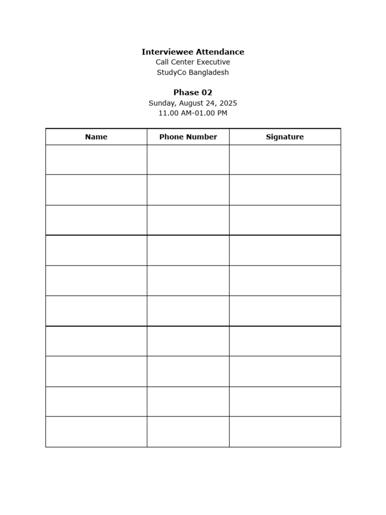 Interview Attendance | PDF