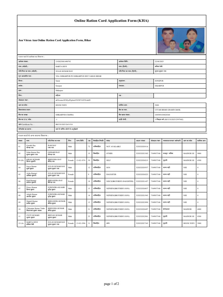 Babita Rashan Card | PDF