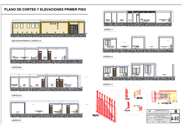 Plano de Corte y Elevacion | PDF | Salud mental
