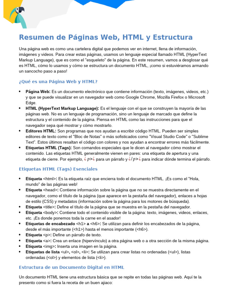 Paginas Web y HTML | PDF | HTML | Red mundial