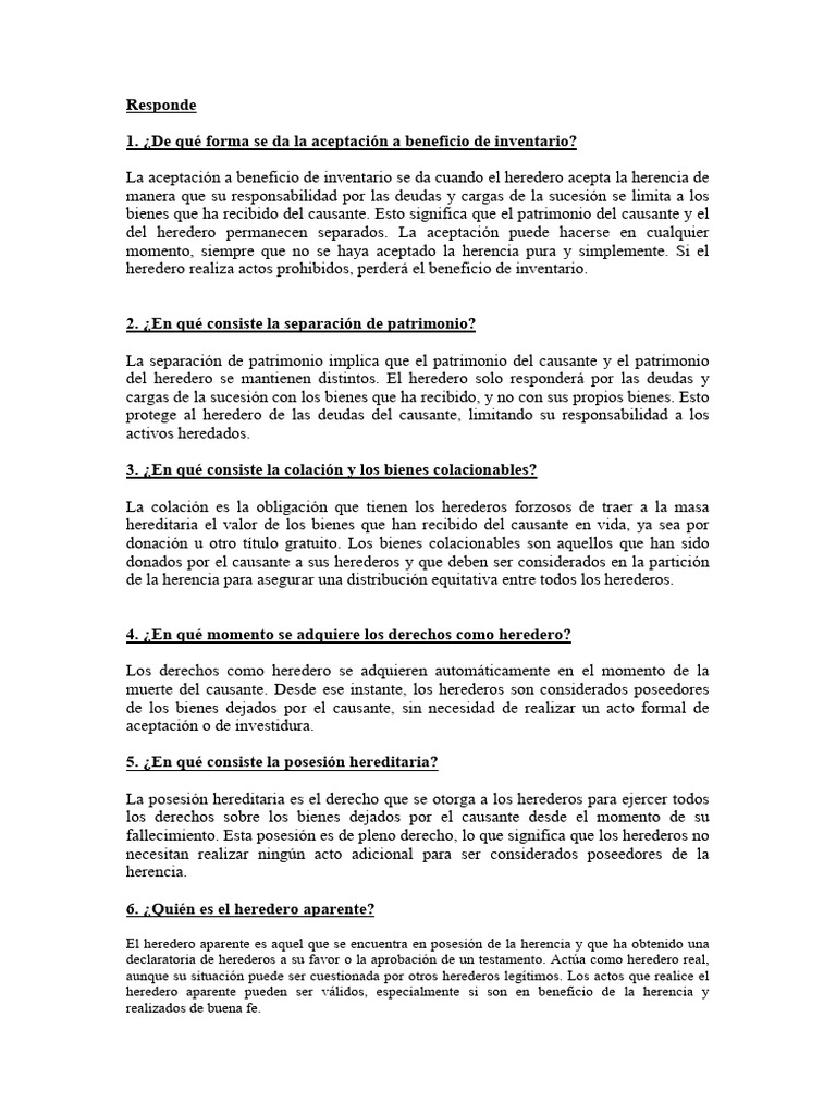 Martina Tarea 3 .. Sucesionesss | PDF | Herencia | Bienes (Ley)