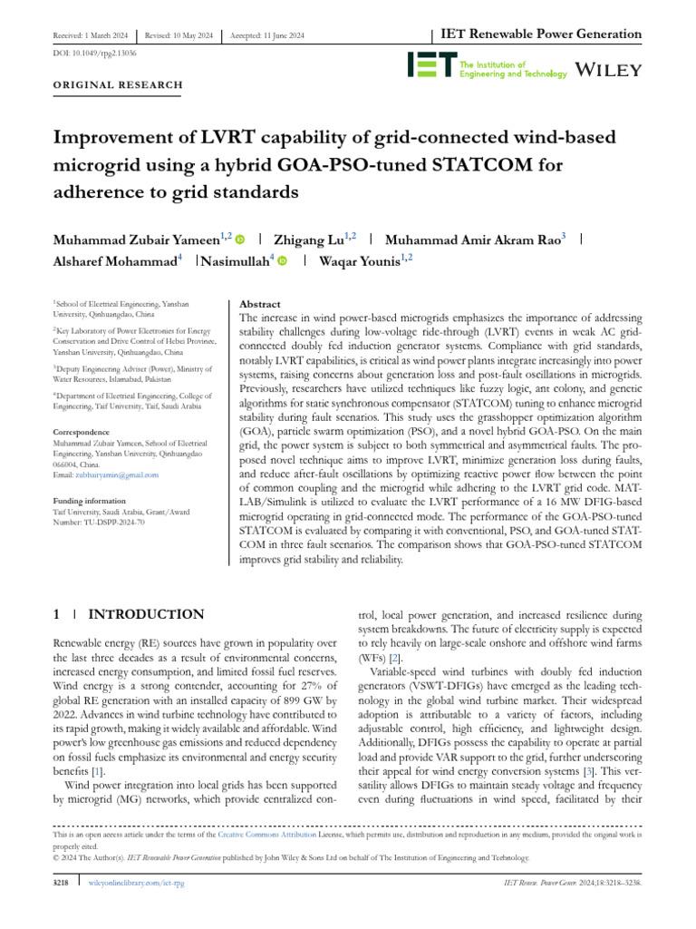 Improvement of LVRT Capability of Grid C | PDF | Wind Power ...