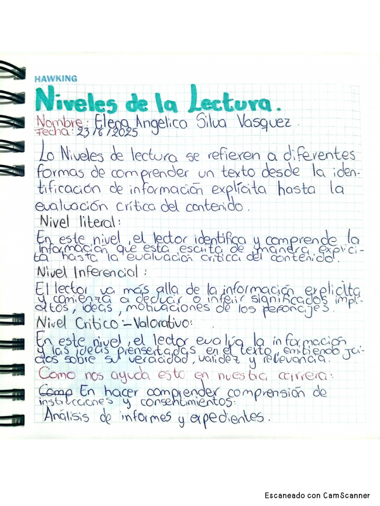 Elena Silva - Niveles de Lectura | PDF