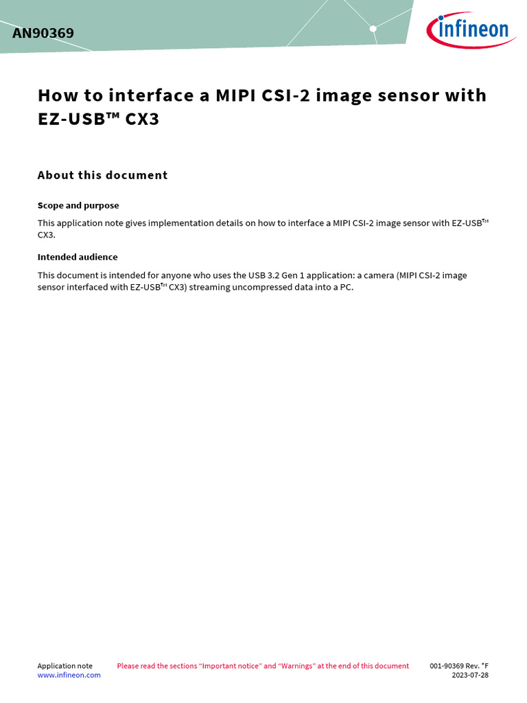 MIPI CSI-2 to EZ-USB CX3 Interface Guide | PDF | Usb | Network Socket