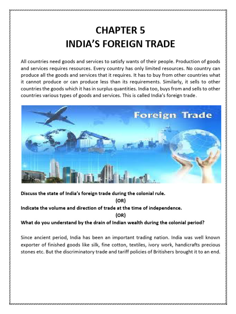 India’s Foreign Trade: Colonial to Modern | PDF | Tariff | Imports