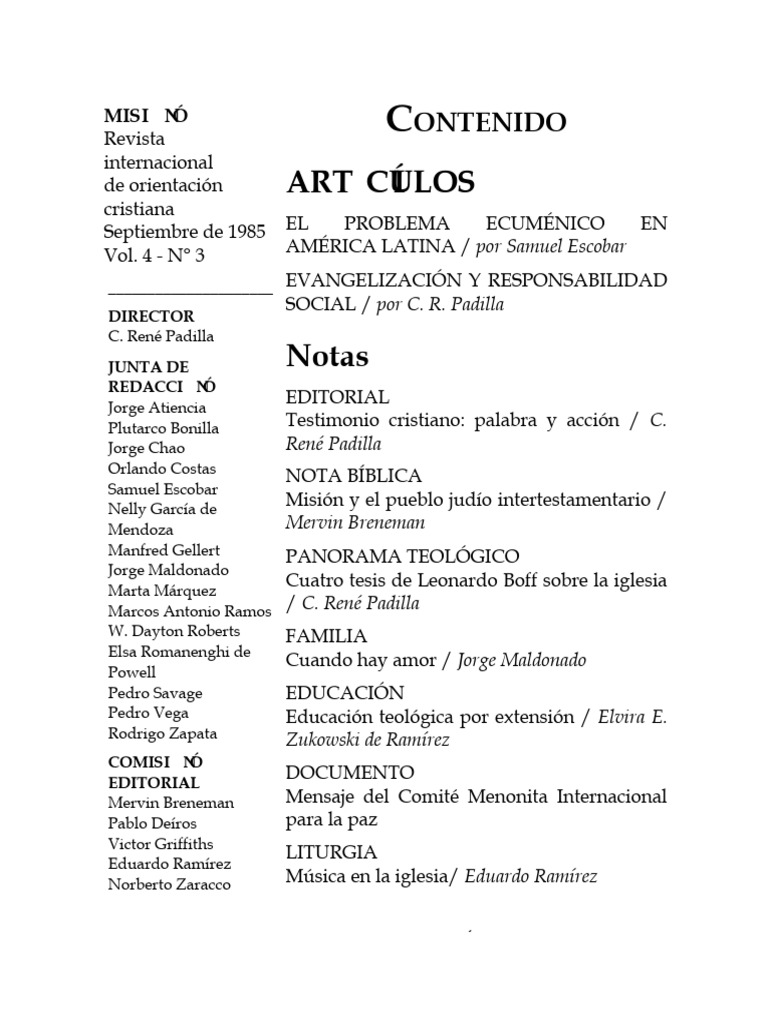 Mision 14-1985 - C. Rene Padilla | PDF | Amor | Espiritualidad