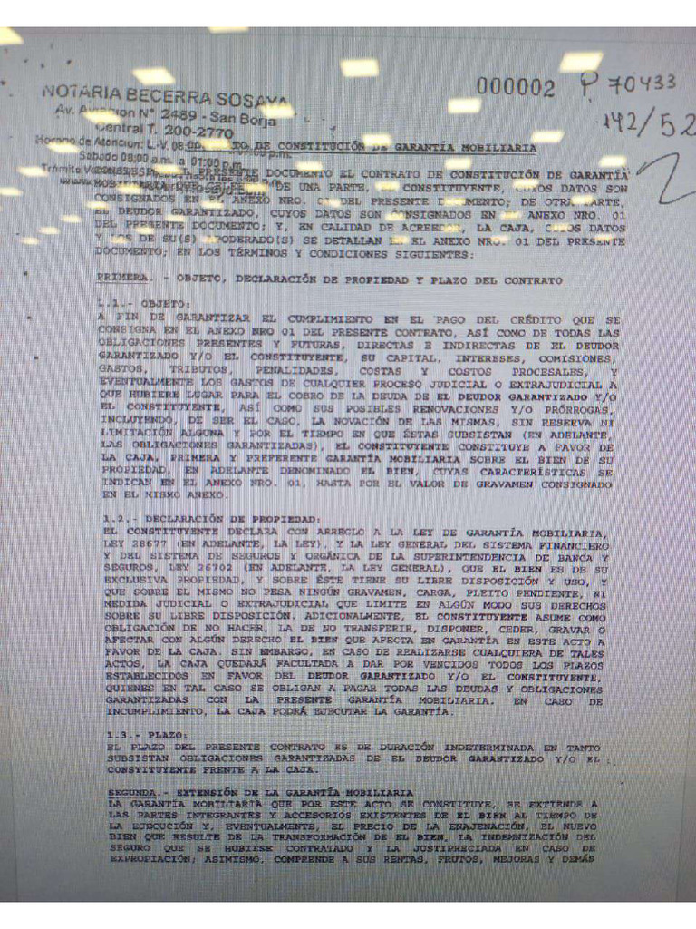 Contrato de Garantía m. Peña Rojas Marko Daniel (1) | PDF