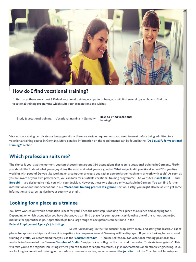 How Do I Find Vocational Training? | PDF | Vocational Education | Apprenticeship
