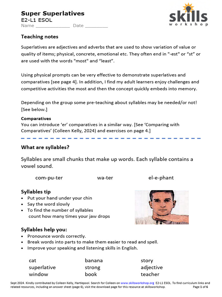 E 2 L 1 Super Superlatives | PDF | Languages | Foreign Language Studies