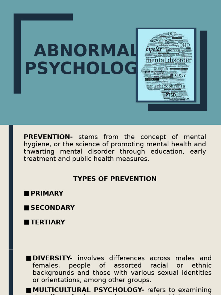 Understanding Abnormal Psychology | PDF | Mental Disorder | Cognitive ...