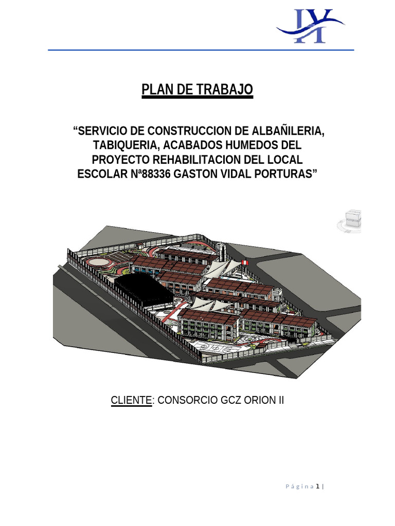 Plan de Trabajo para Rehabilitación Escolar | PDF