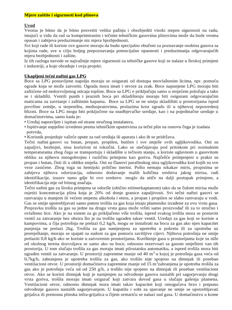 Mjere Zaštite I Sigurnosti | PDF