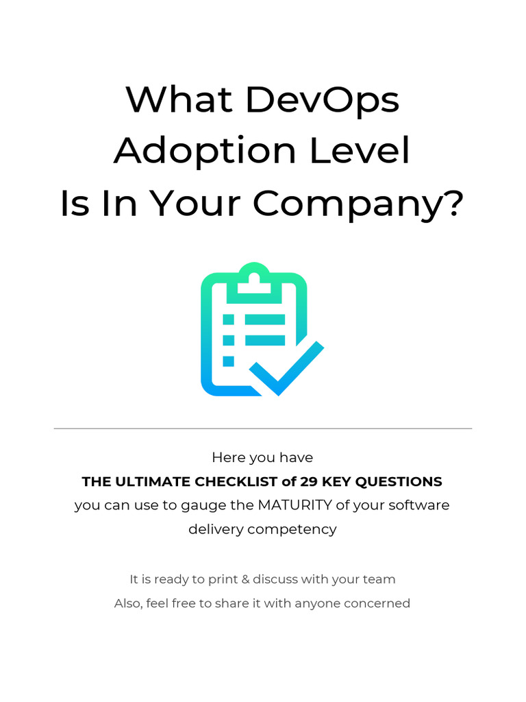 DevOps Adoption Maturity Checklist | PDF | Software Engineering ...