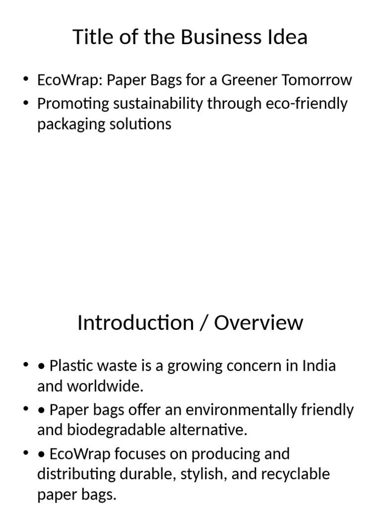 EcoWrap: Sustainable Paper Bag Solutions | PDF | Plastic | Biodegradation