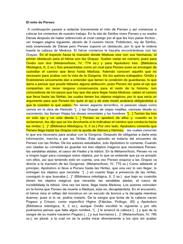 Mito de Perseo y Medusa | PDF | Medusa | Mitología griega