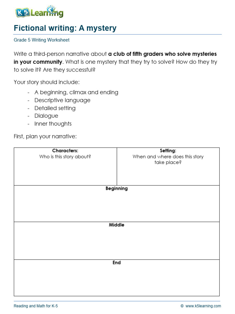 Fifth Grade Mystery Narrative Guide | PDF | Literary Theory