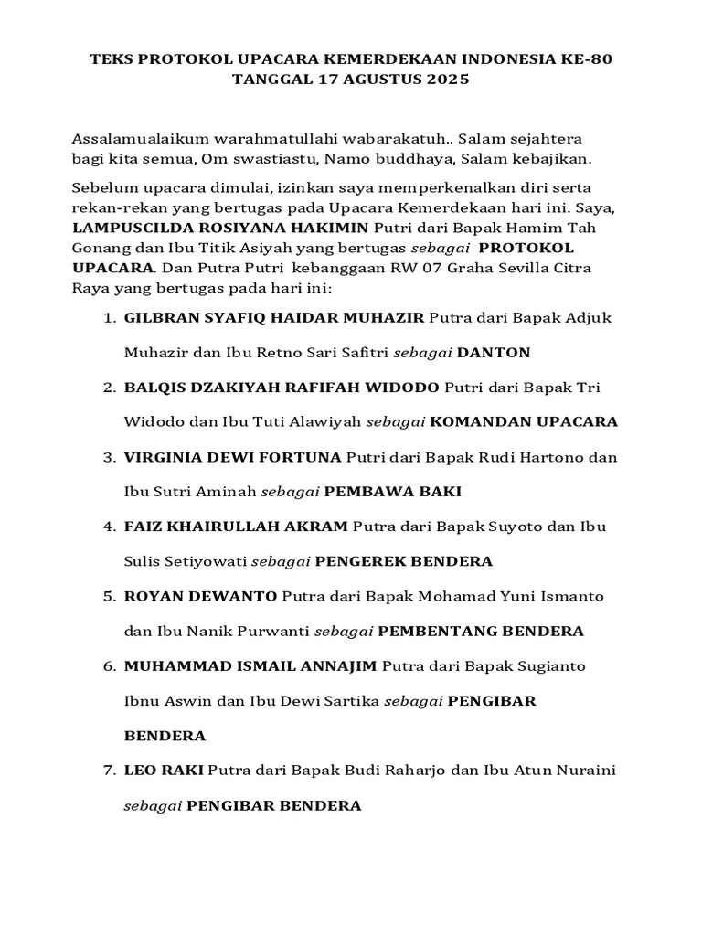Teks Protokol Upacara-1 | PDF