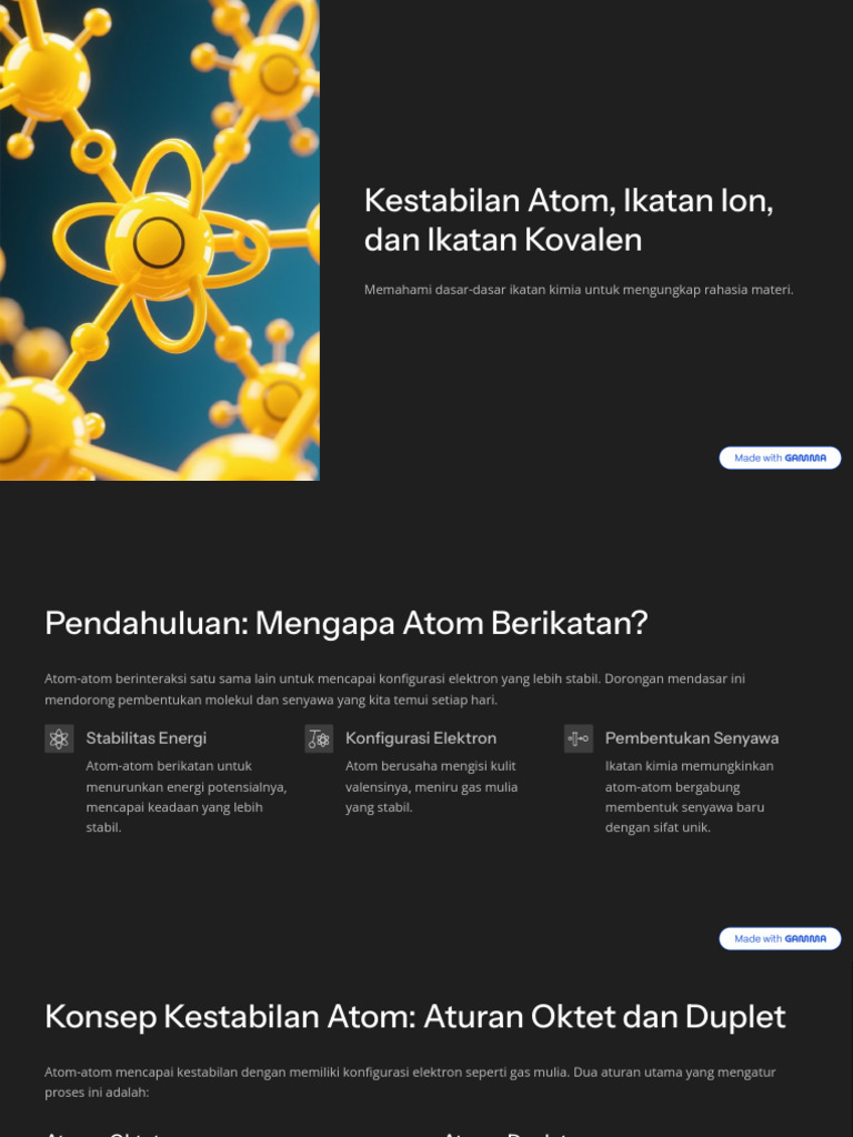 Kestabilan Atom Ikatan Ion Dan Ikatan Kovalen | PDF