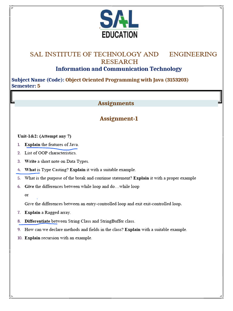 Assignments | PDF | Method (Computer Programming) | Inheritance (Object ...