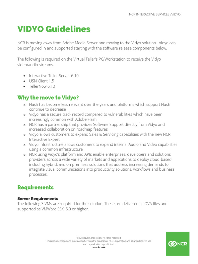 Transitioning to Vidyo for NCR Services | PDF | Port (Computer ...