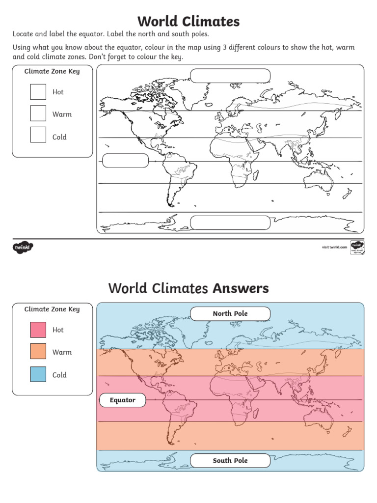 World Climates Map Labelling Activity | PDF