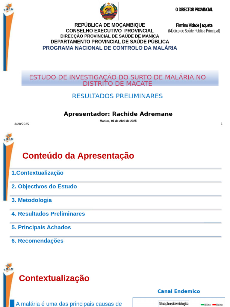 Resultados de investigação de surto do distrito de Macate.2025 ...