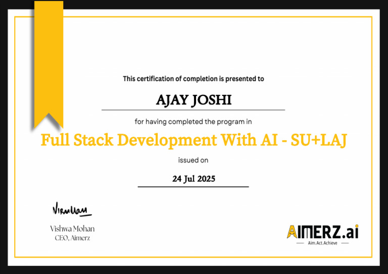 4275277-Full Stack Development With AI - SU LAJ-AJAY JOSHI | PDF