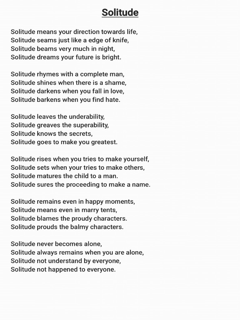 Solitude 1 | PDF