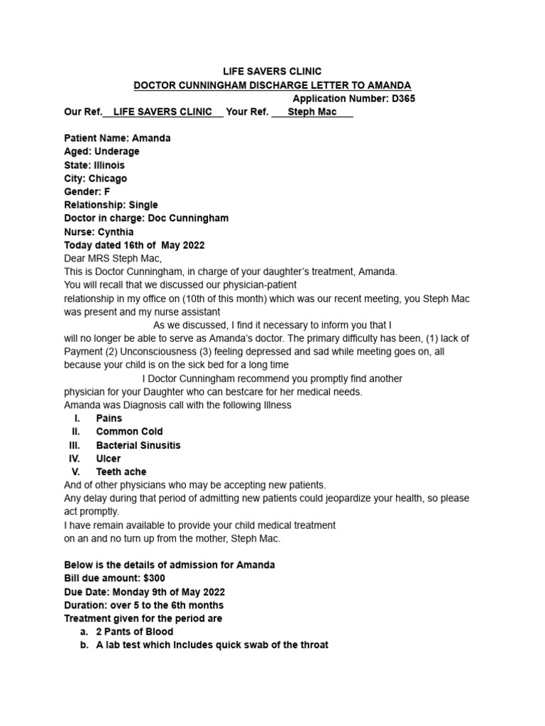Hospital Discharge Letter | PDF | Patient | Health Care