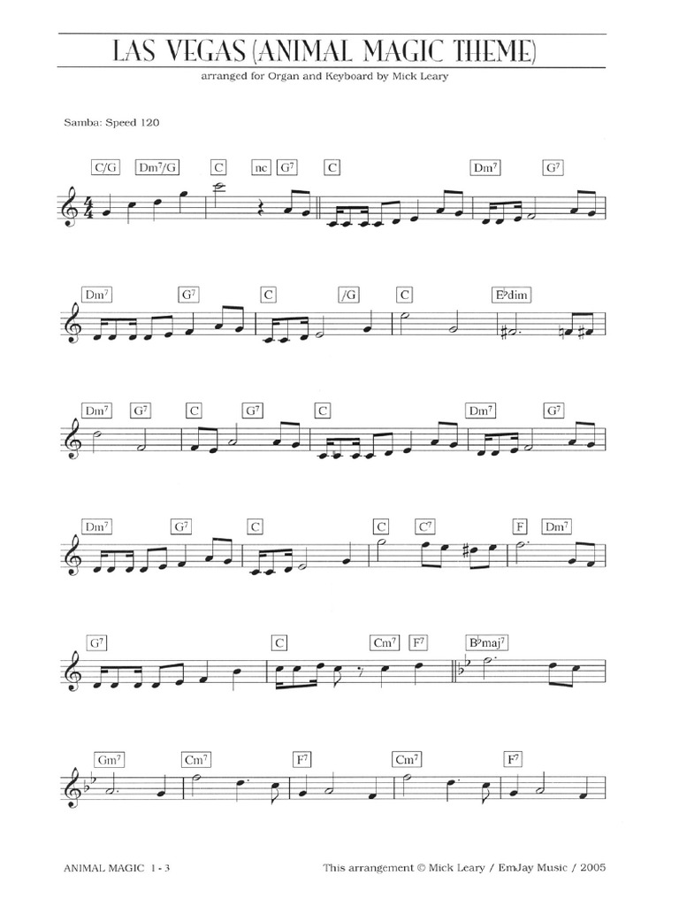 Laurie Johnson - Animal Magic Theme (Mick Leary) | PDF
