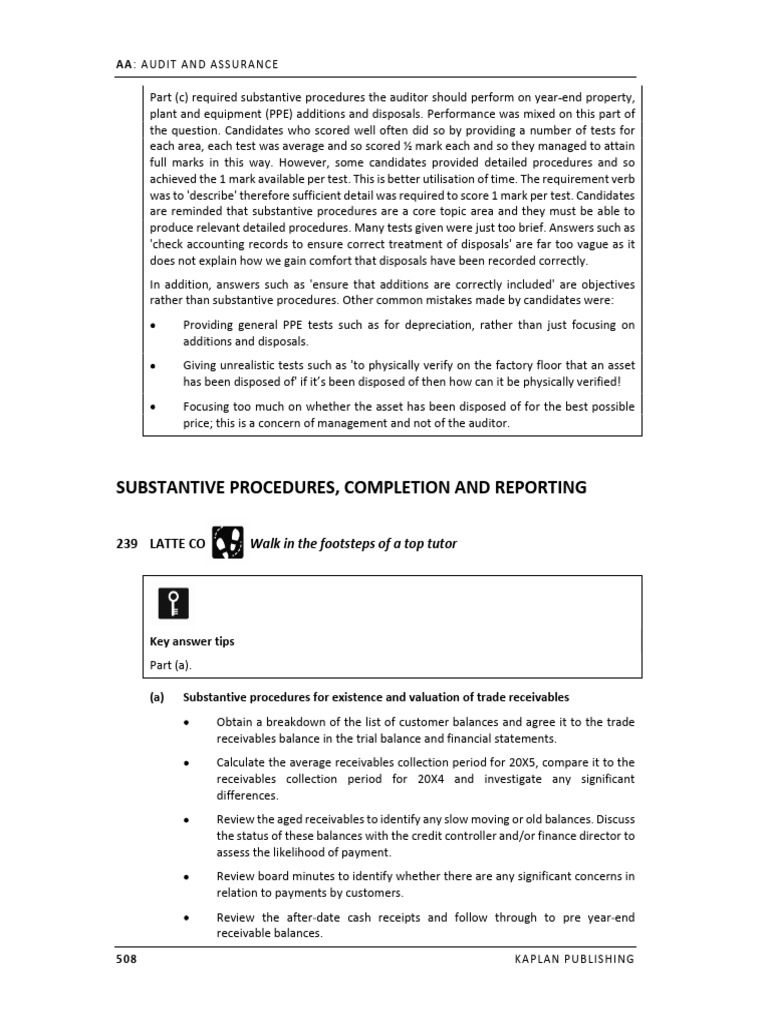Substantive | PDF | Auditor's Report | Expense