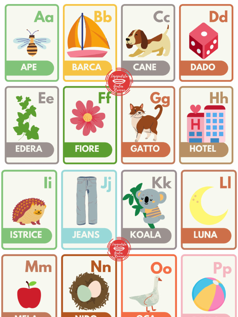 Flashcards Alfabeto Illustrato | PDF