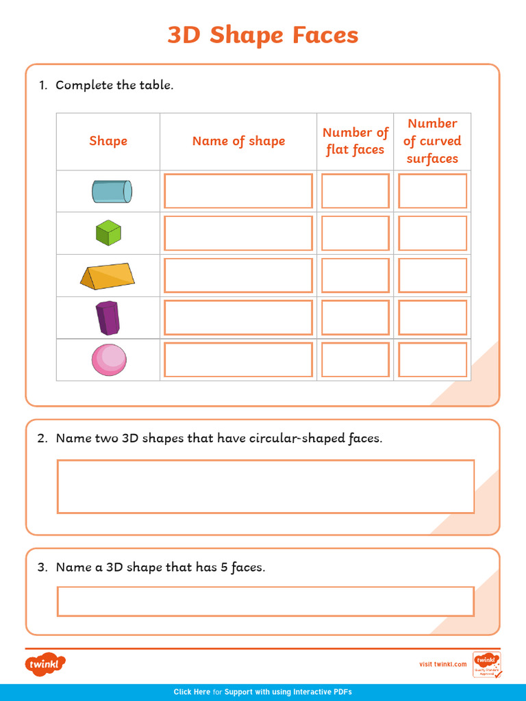 Properties of Shape Count Faces On 3 D Shapes T M 34044 Ver 1 | PDF